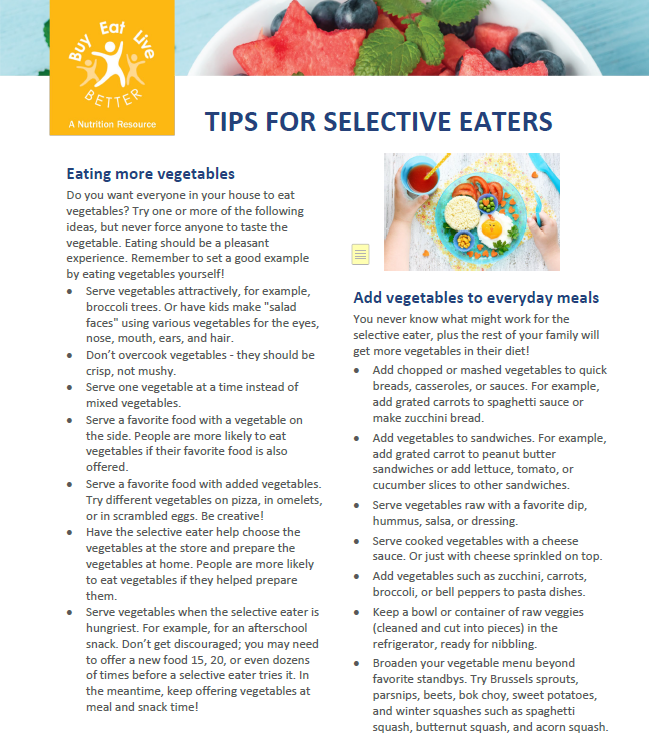 Tips for Selective Eaters | Montana State University Tips for Selective Eaters | Montana State University